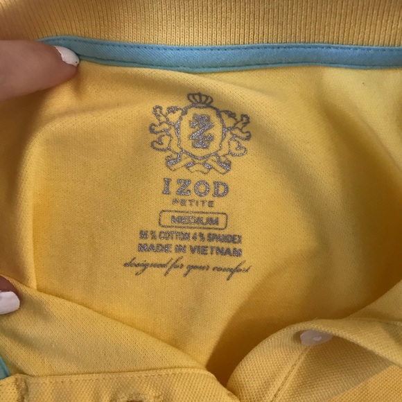 Izod | Tops | Izod Short Sleeve Yellow Polo | Poshmark